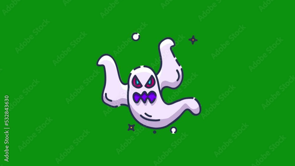 Halloween Ghost animation on a green screen. Cartoon Ghost animation ...