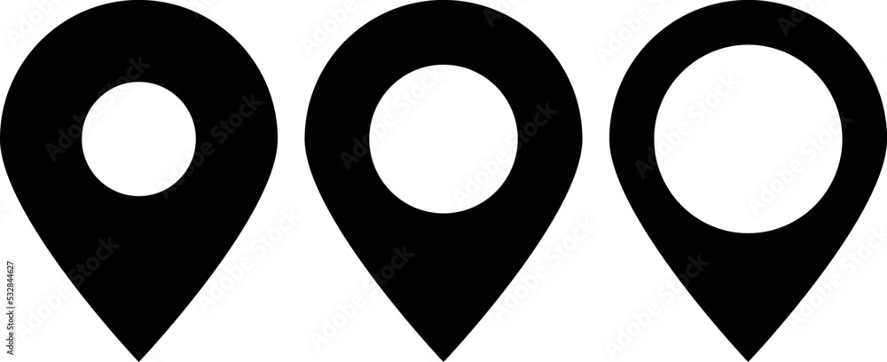 Vettoriale Stock Location icon. Map marker pointer icon set. GPS ...