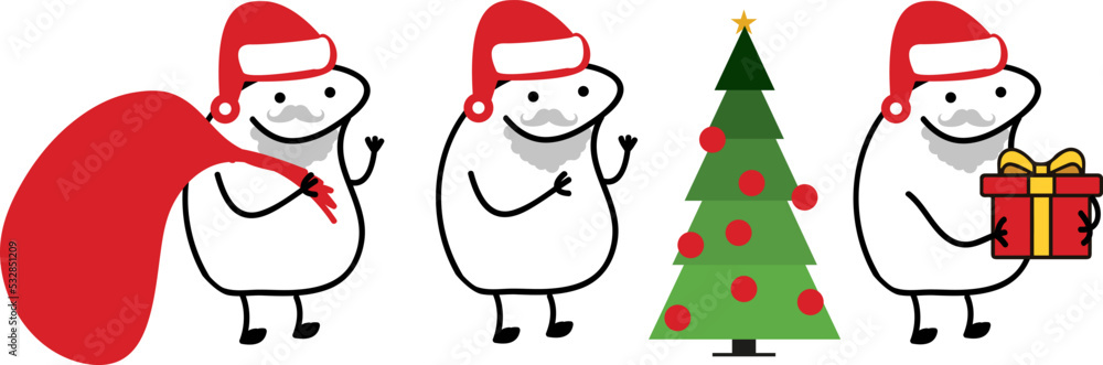 Meme internet. Flork: Merry Christmas. Santa with gift near the ...