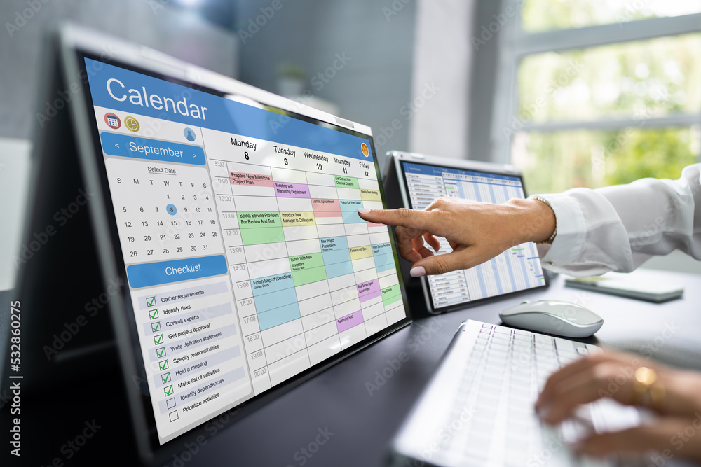 Gantt Employee Time Sheet Chart Stock Photo | Adobe Stock