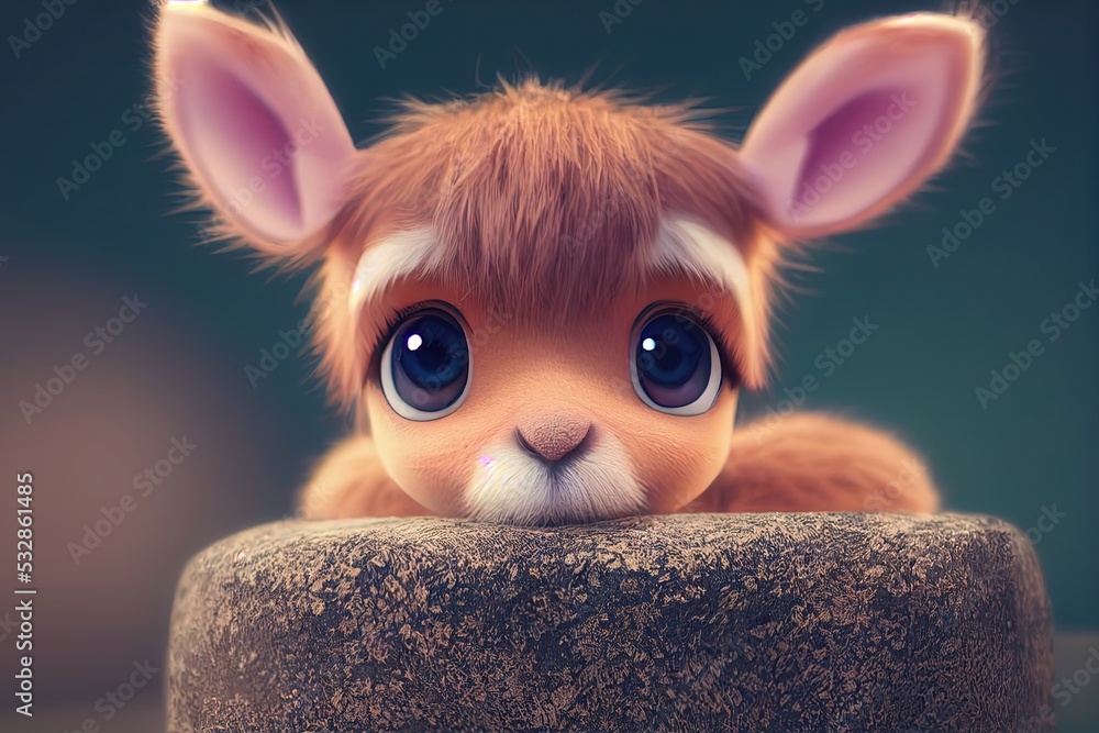 An adorable animal created by artificial intelligence using a 3D CGI ...