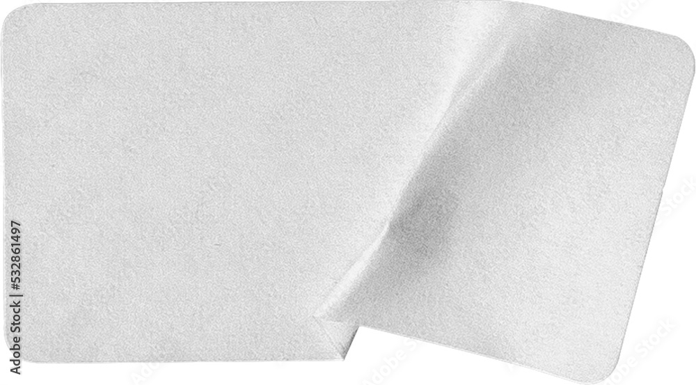 rectangular crumpled white sticker scratched from real photography ...