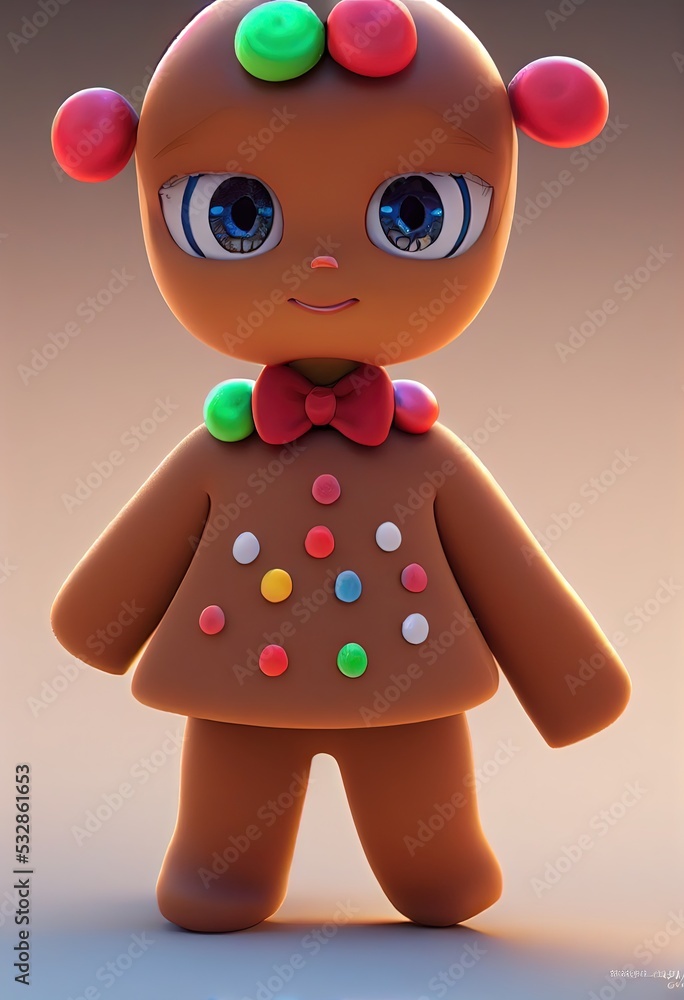 An adorable gingerbread man created by artificial intelligence using a ...