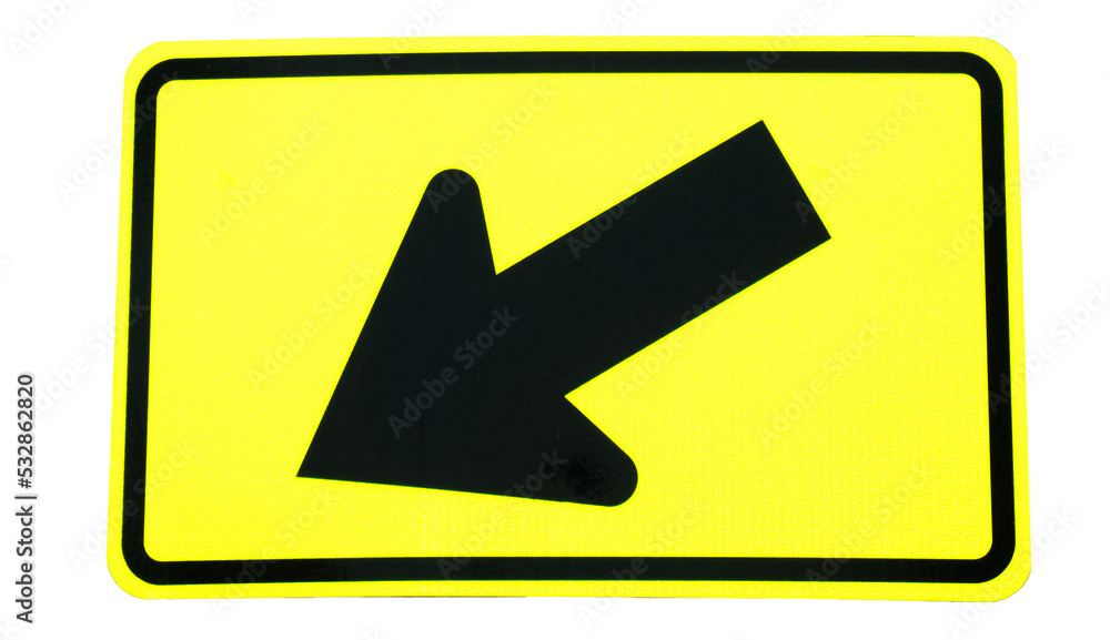 Directional arrow traffic sign isolated on transparent background Stock ...