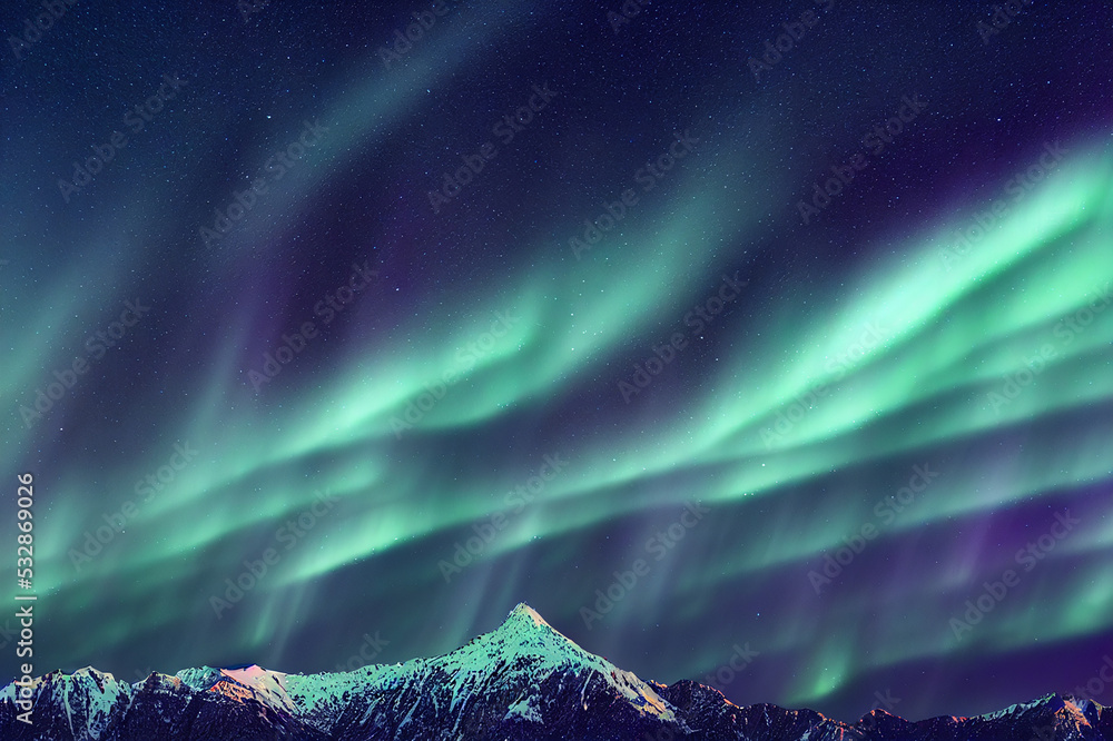 Aurora Borealis (Northern Lights) and beautiful star on night sky ...