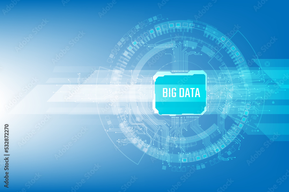 Vector circuit board pattern with BIG DATA frame for background ...