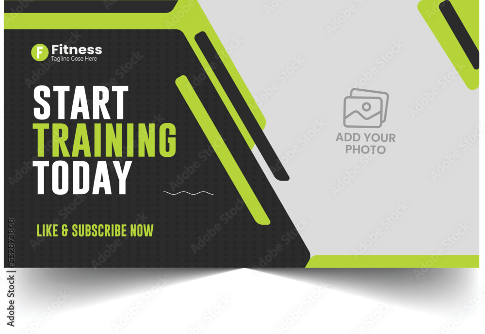 Fitness gym exercise YouTube channel thumbnail and gym web banner ...