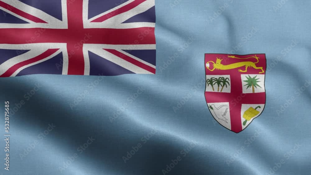 Flag Of Fiji - Highly detailed animation of the Fiji flag - Seamless loop - Highly Detailed Flag ...
