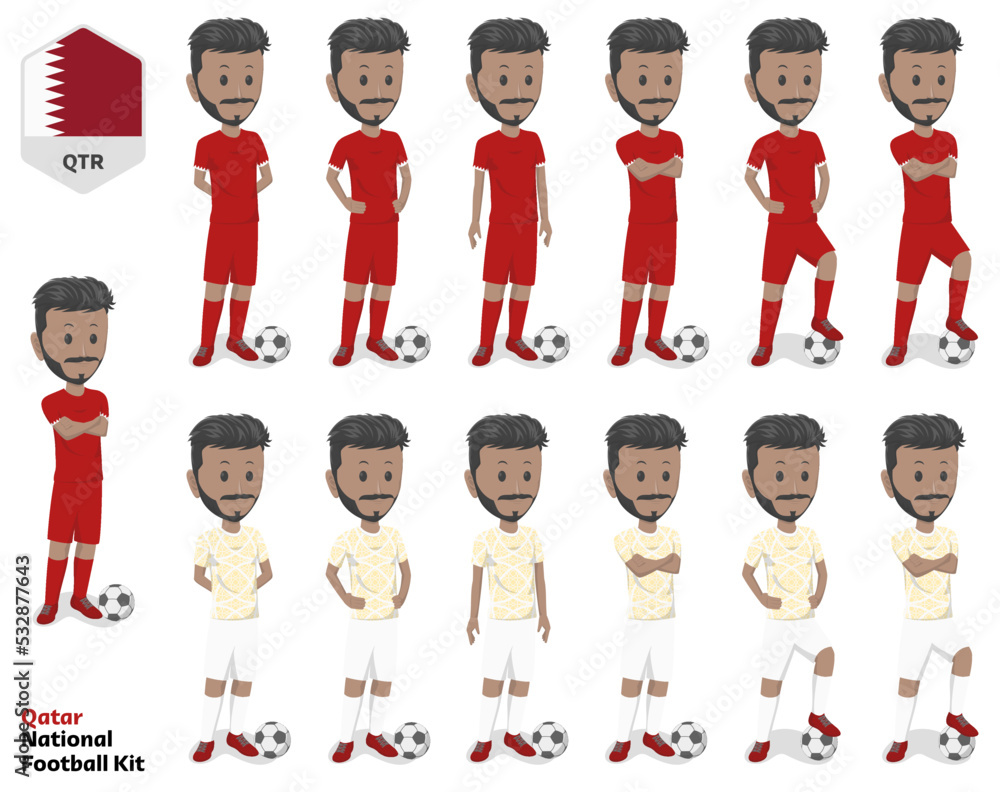 Poster Qatar Football Team Kit, Home kit and Away Kit – Wall Art ...