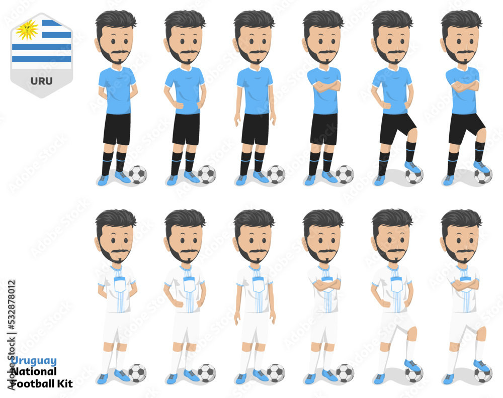 Uruguay Football Team Kit, Home kit and Away Kit Stock Vector | Adobe Stock