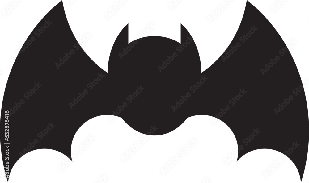 Halloween bat icon on isolated white background. Vector illustration ...