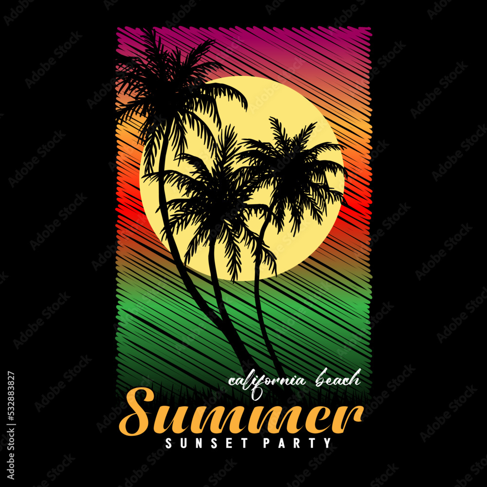 vector silhouette on sunset landscape images design Stock Vector ...