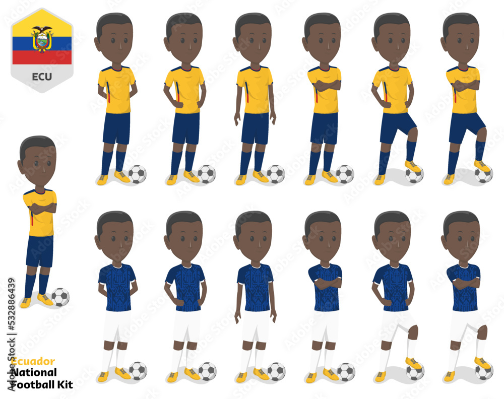 Ecuador Football Team Kit, Home kit and Away Kit Stock Vector | Adobe Stock