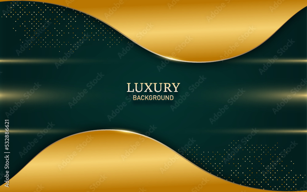 Abstract luxury gold curved wave and golden lines with light effect on ...