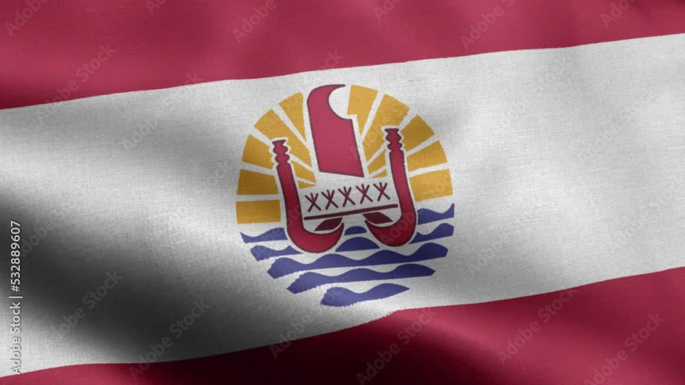 Flag Of French Polynesia - Highly detailed animation of the French ...