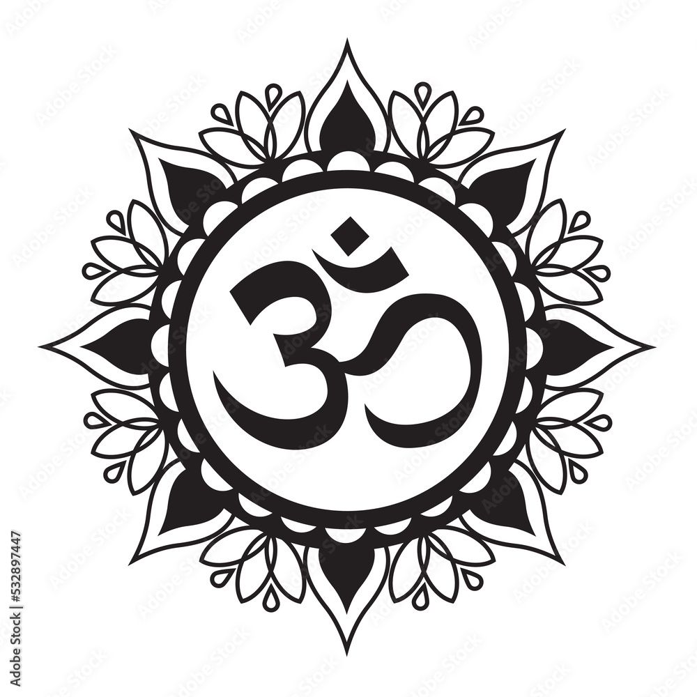 Circular pattern in form of mandala with flower Henna Mehndi tattoo ...