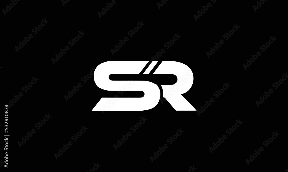 SR icon monogram letter text alphabet logo design Stock Vector | Adobe ...