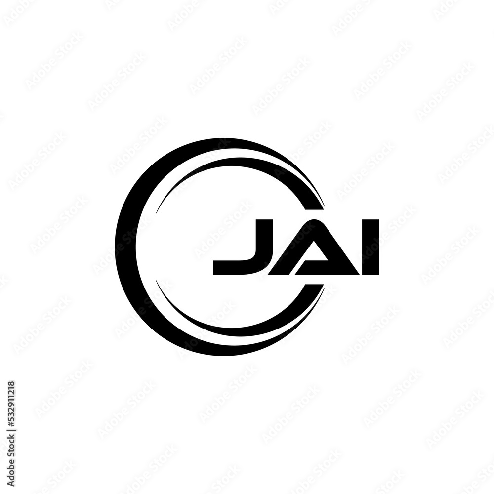 JAI letter logo design with white background in illustrator, cube logo ...