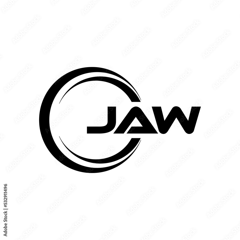 JAW letter logo design with white background in illustrator, cube logo ...