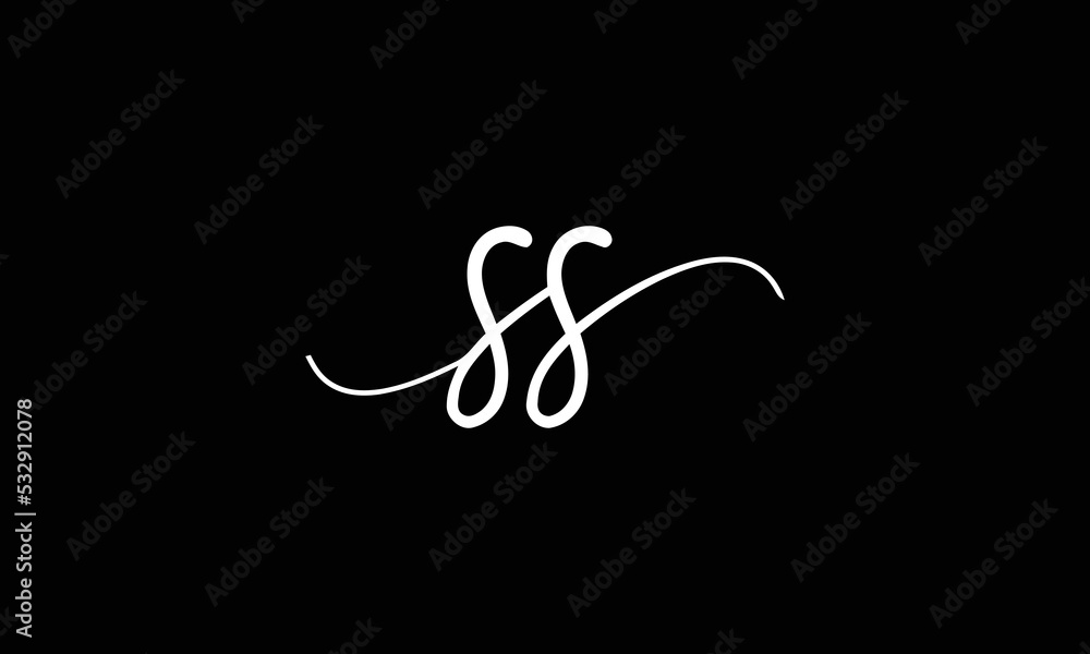 SS Alphabet initial Letter Monogram Signature Logo vector illustration ...