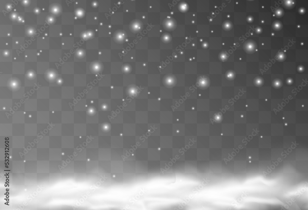 Snowdrift snow mound wavy surface closeup realistic image against dark ...