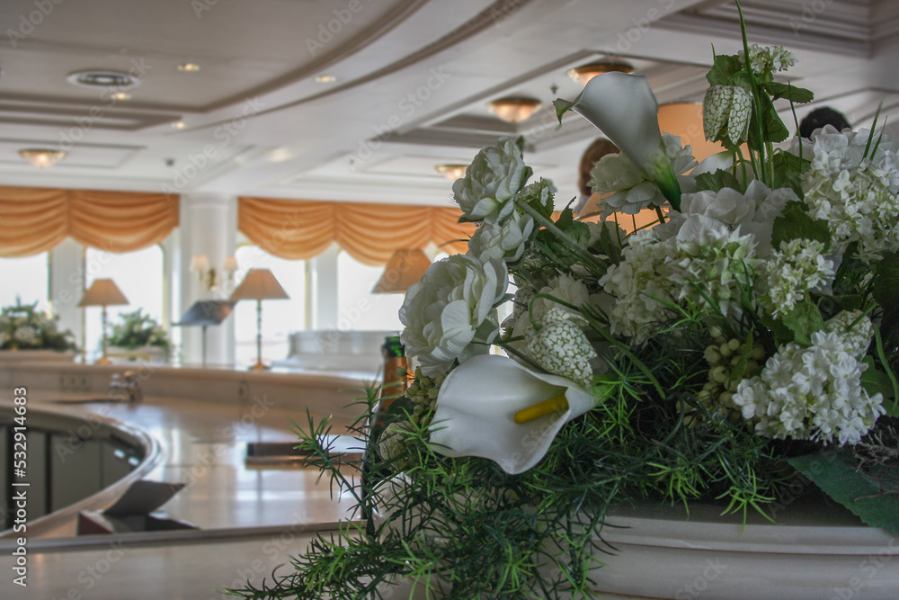 Elegant Belle Époque interior design furnishing bar lounge area onboard ...