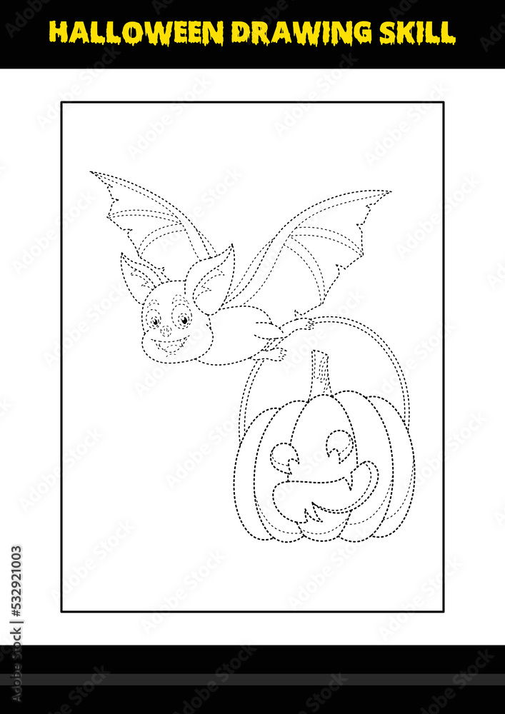 Halloween drawing skill for kids. Halloween drawing skill coloring page ...