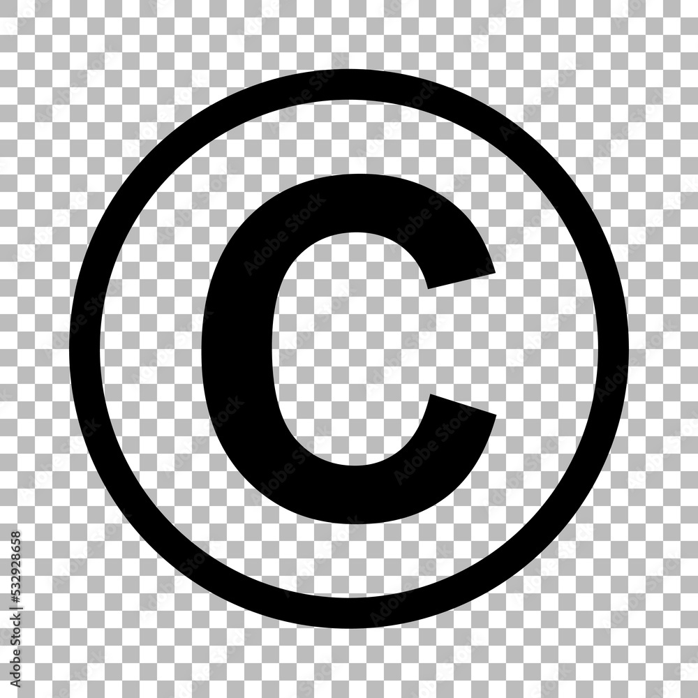 copyright symbol isolated on transparent background. copyright sign ...
