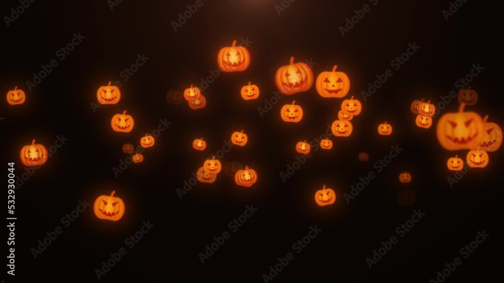 Halloween glowing pumpkins. Halloween animated background of animated ...