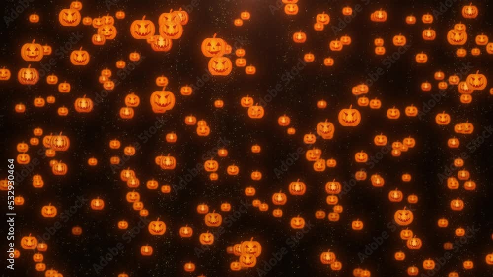Halloween glowing pumpkins. Halloween animated background of animated ...