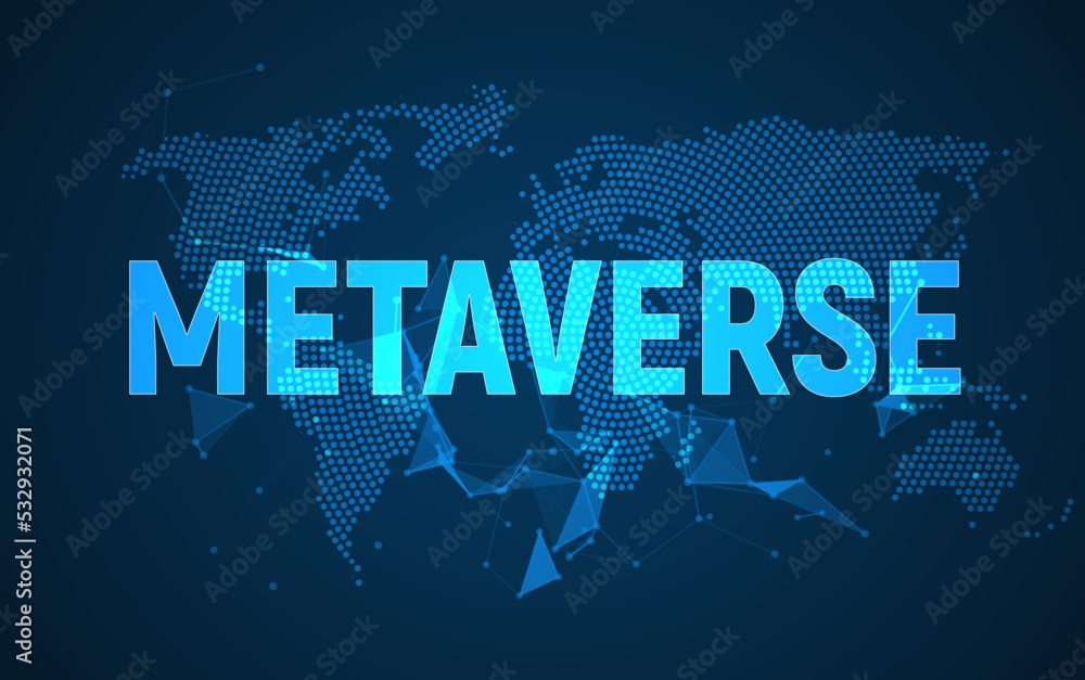 Metaverse background game 3d abstract cyber technology logo. Futuristic ...