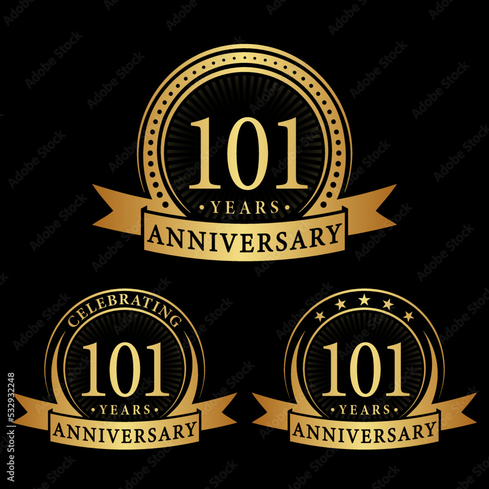 Vetor de 101 years anniversary logo collections. Set of 101st ...