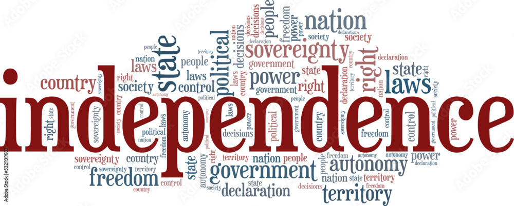 Independence word cloud conceptual design isolated on white background ...