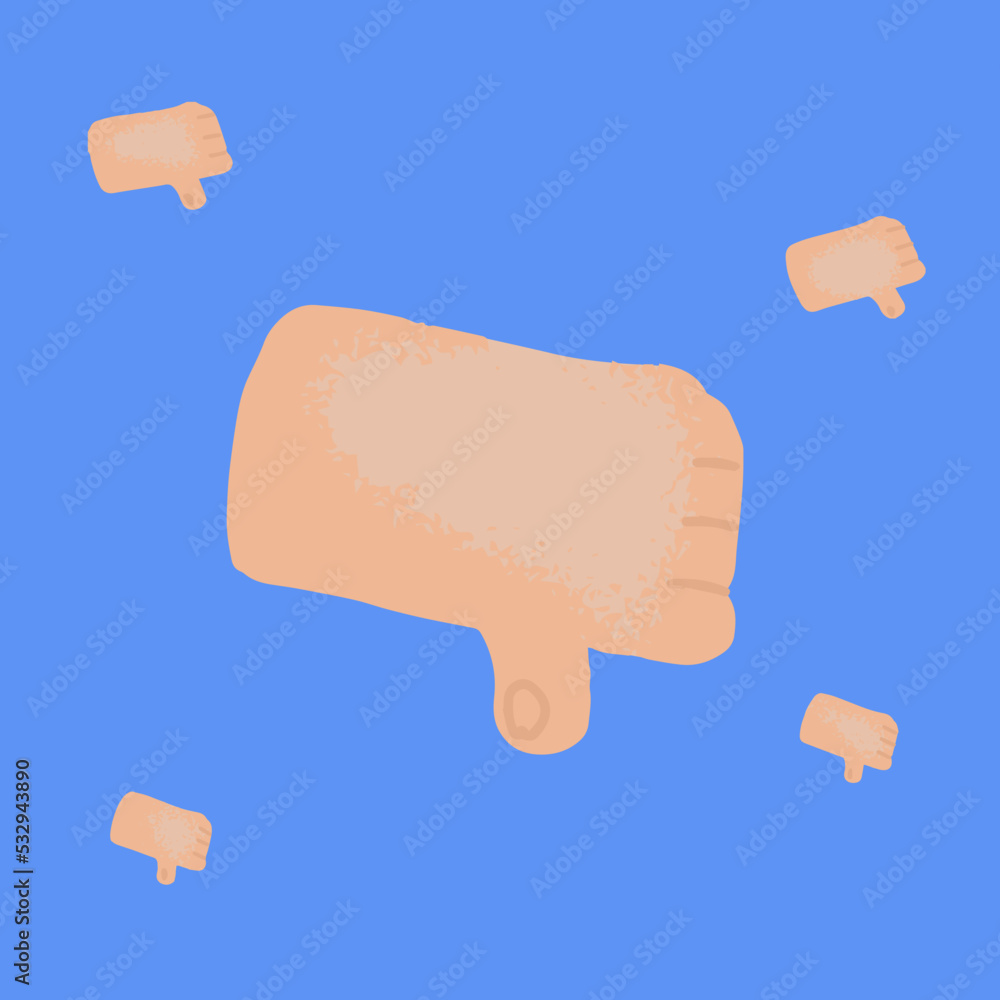 Cute children's fabulous cartoon hands showing what they don't like ...