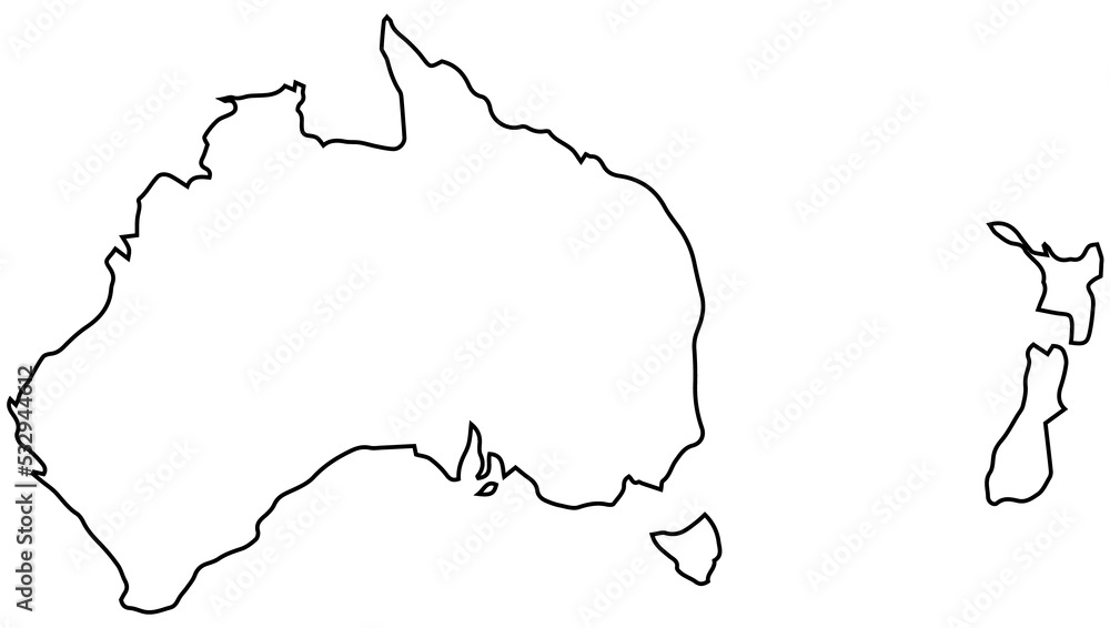 Australian continent outline map PNG image Stock Illustration | Adobe Stock