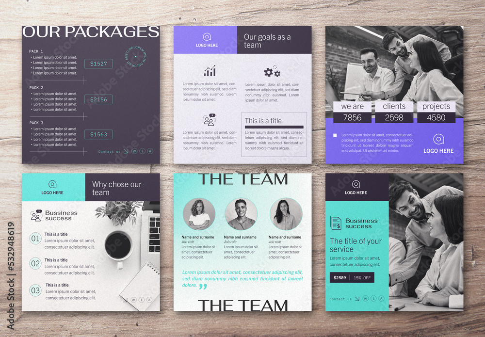 Business Social Media Layouts Stock Template | Adobe Stock