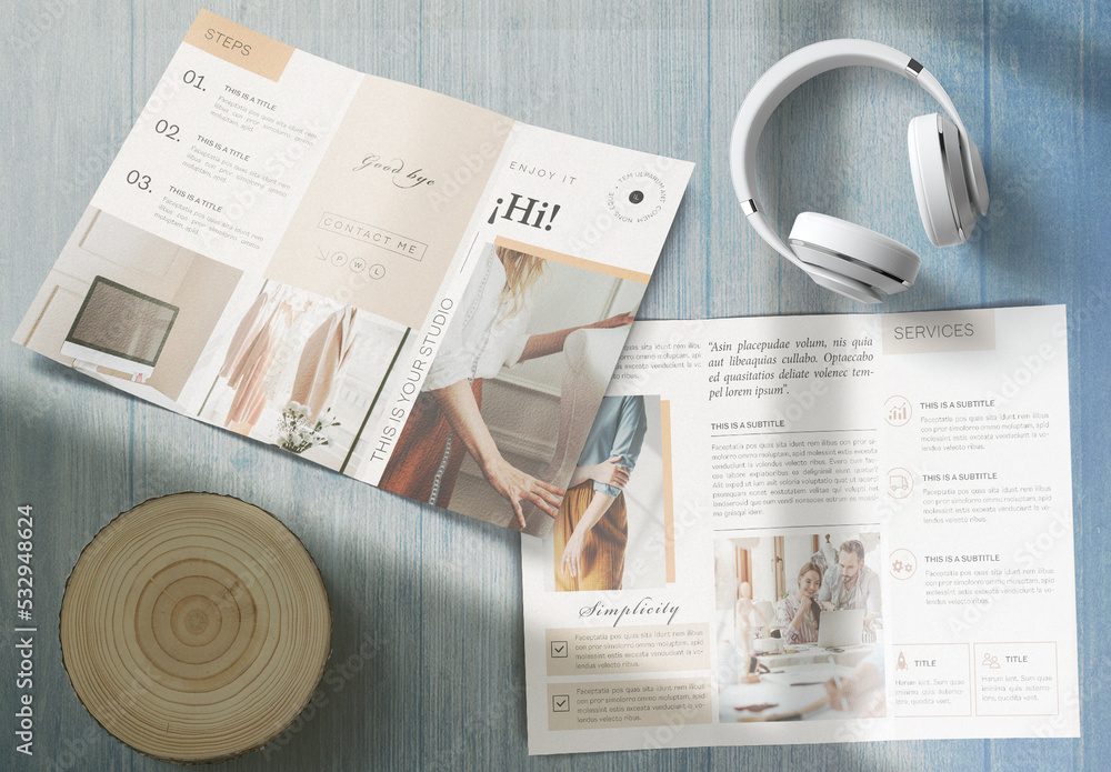 Tri-Fold Brochure Layout Stock Template | Adobe Stock