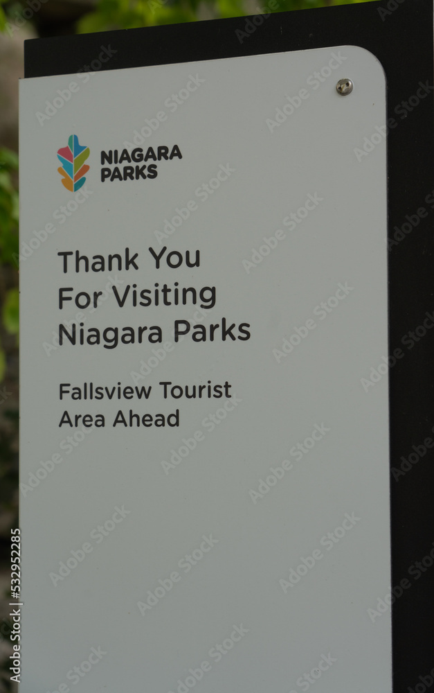 Niagara Falls, Ontario, Canada - September, ‎2022: sign with the label ...