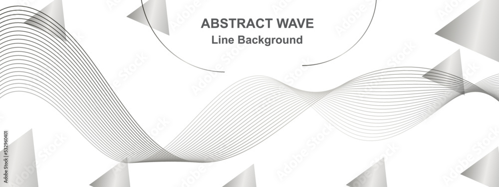 Abstract wavy gray stream element for design on a white background. You ...