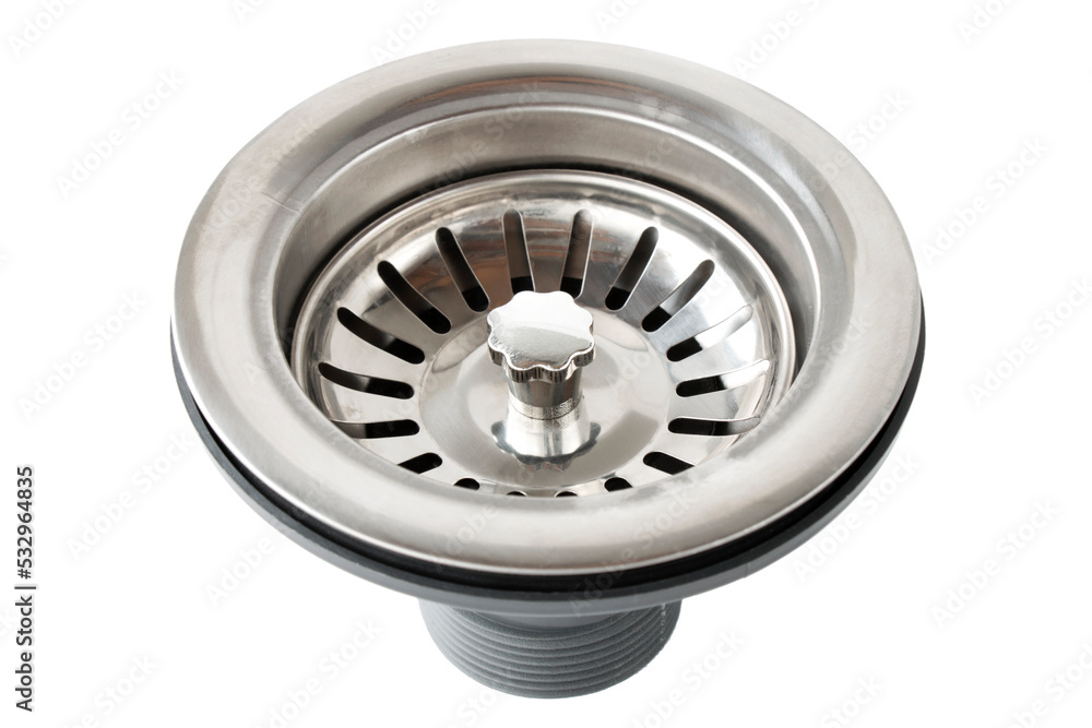 Detail siphon kitchen sink on isolated white background Stock Photo ...