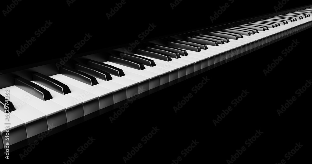 piano keyboard 3d render made in blender piano floating in space Stock ...