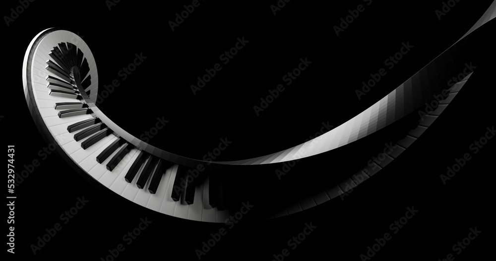 piano keyboard 3d render made in blender piano floating in space Stock ...