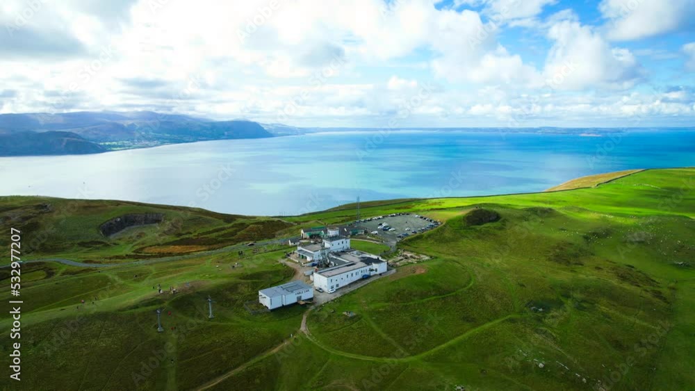 The Great Orme and Llandudno, North Wales, UK. Aerial views of the ...
