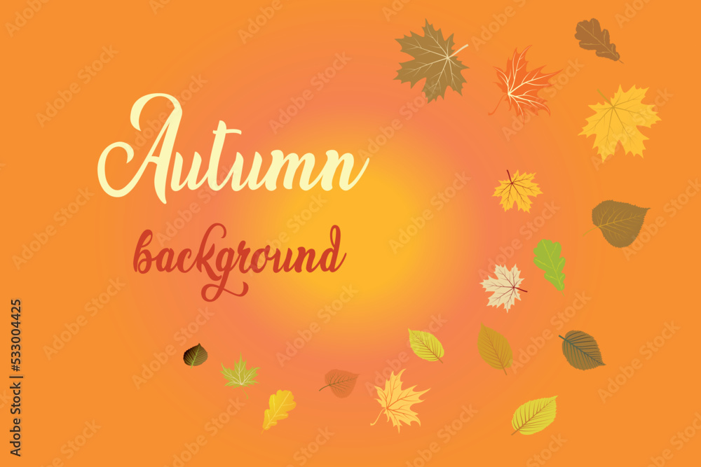 Autumn fall seasonal background design with golden, orange and red ...