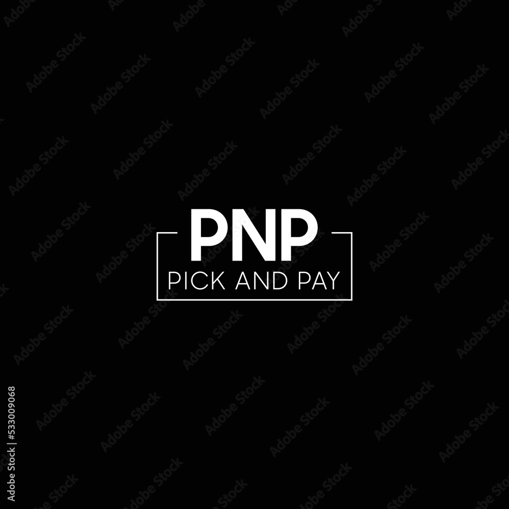 Pnp, pick and pay mnemonic typography design white Stock Vector | Adobe ...