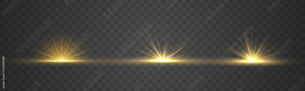 Gold glitter explosion sun on transparent background. Special effect ...