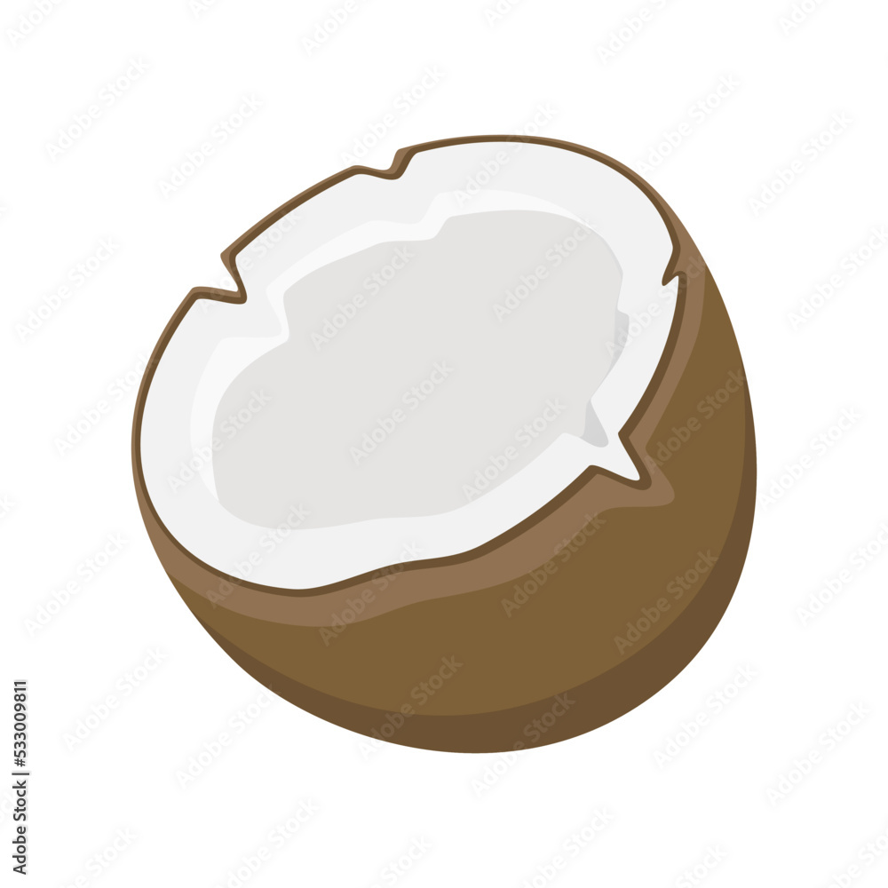 Coconut Sign Emoji Icon Illustration. Exotic Fruit Vector Symbol ...