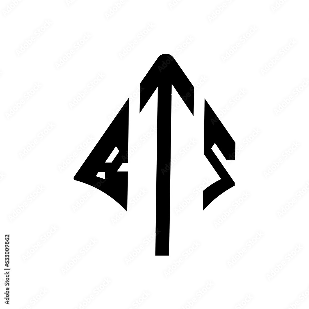 BTS letter logo design. BTS modern letter logo with black background ...