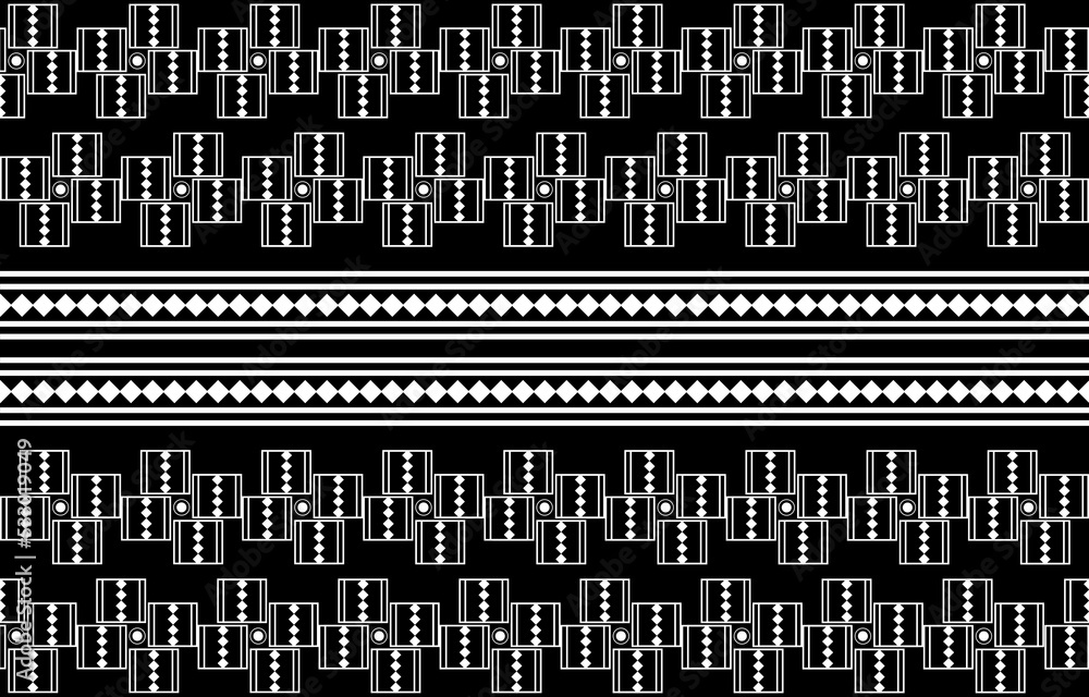 black and white geometric oriental ethnic seamless pattern traditional ...
