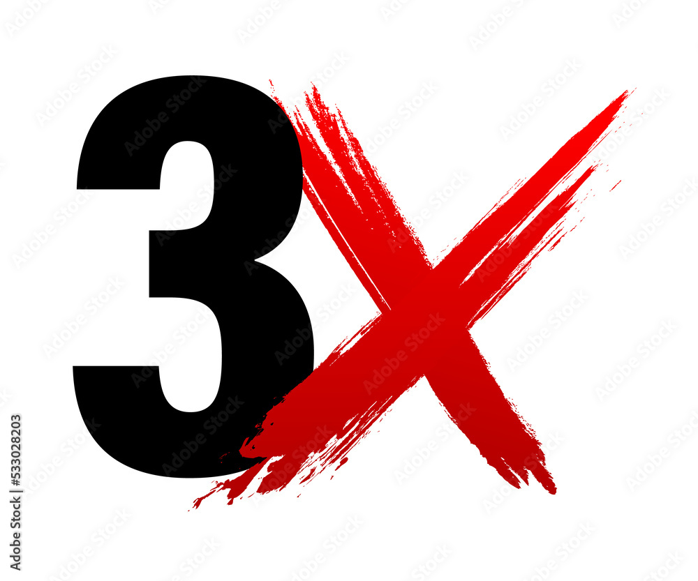 Double faster logotype symbol. 3x logo icon. X3 text letter. stock ...